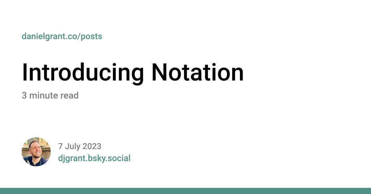 Introducing Notation Daniel Grant